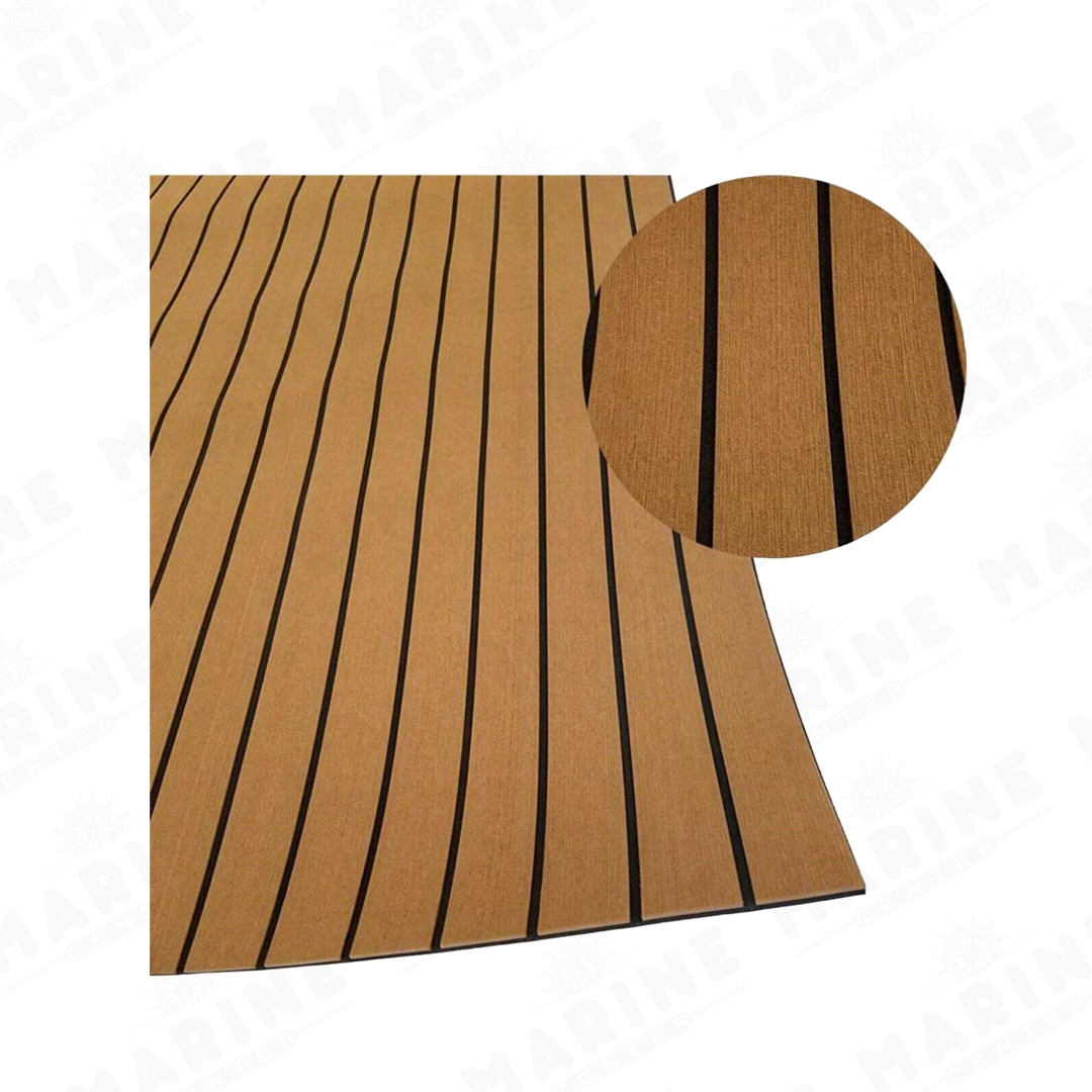 Piso Teka Sintetica PVC color madera, Linea negra , espesor 5mm ...